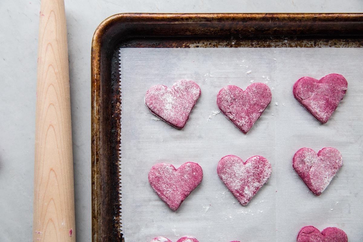 Heart Beet Vegan Sugar Cookies | Vintage Mixer